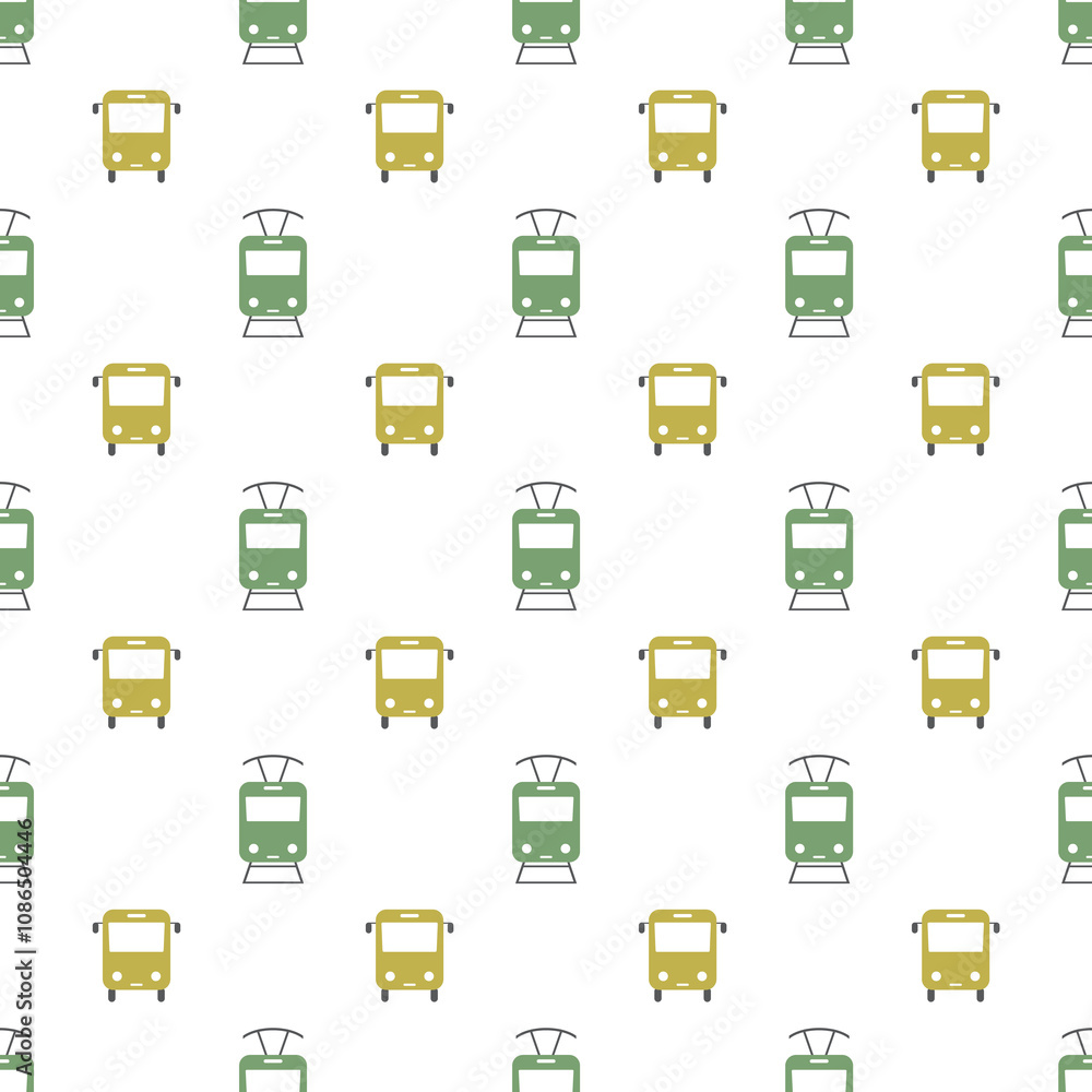 Seamless pattern with city public transport icons. Texture with ...