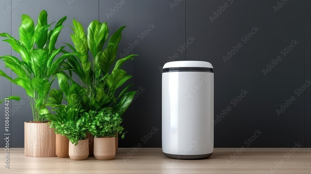 Photo Stock Food waste concept. Futuristic smart composting device at ...