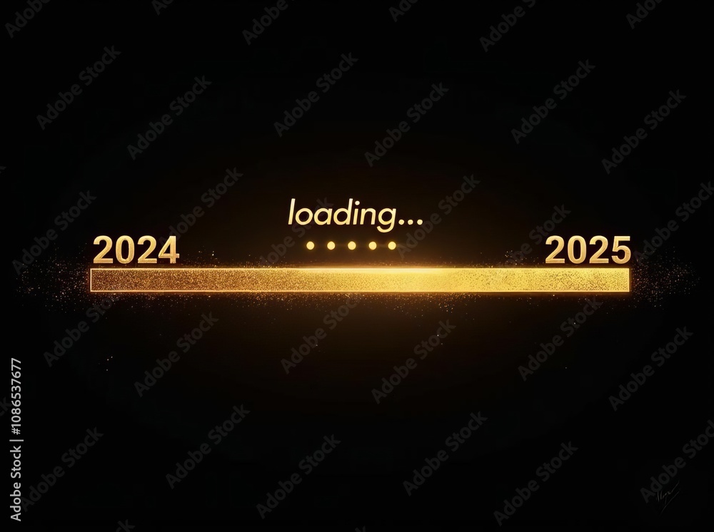Loading Progress Bar Between 2024 and 2025: New Year Digital Transition ...