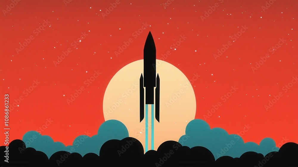 Ilustración de Stock Retro sci-fi movie poster design for Comic-Con ...