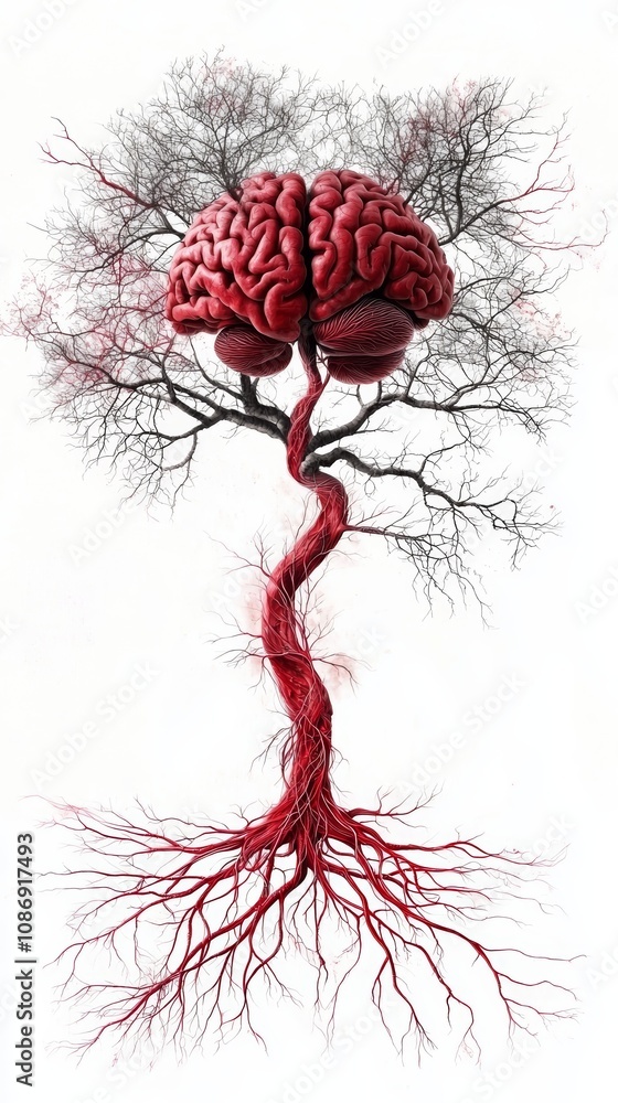 Anatomical tree of life, A diagram of the human nervous system turning ...