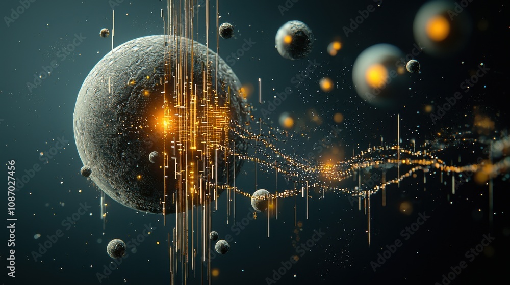 Visualizing quantum bits as glowing spheres in a dark background an ...