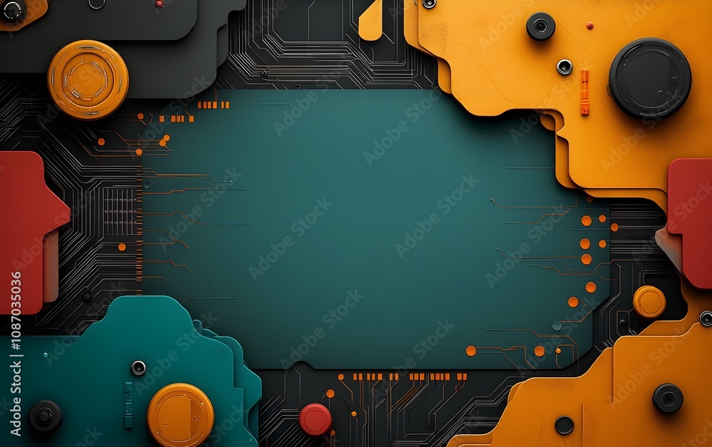 Colorful and dynamic digital featuring a futuristic aesthetic with ...