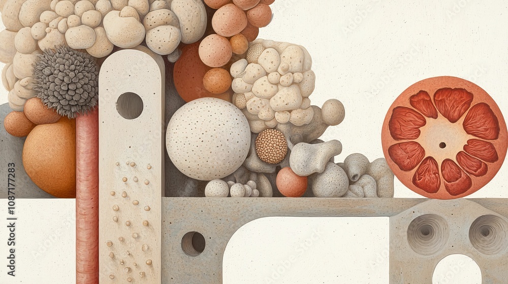 IVF embryo procedure concept, Abstract composition featuring various ...