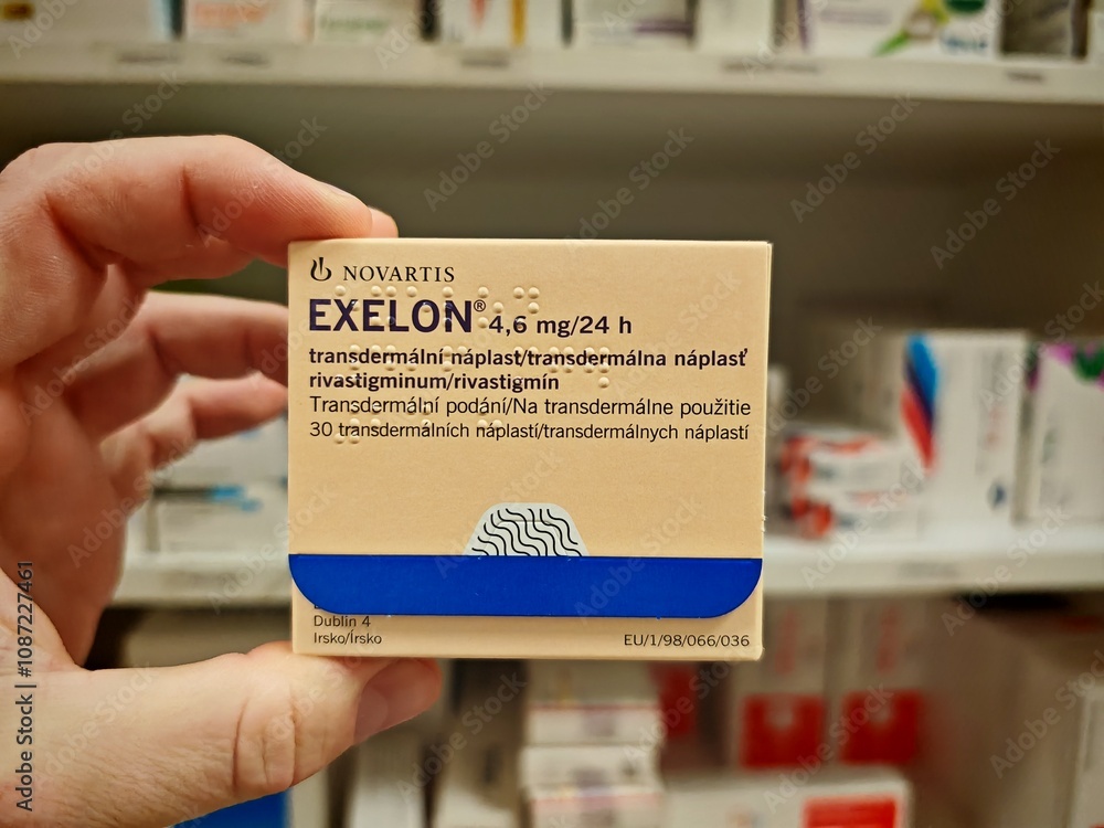 Prague, Czech Republic-NOVEMBER 18 2024: EXELON box of medication with ...