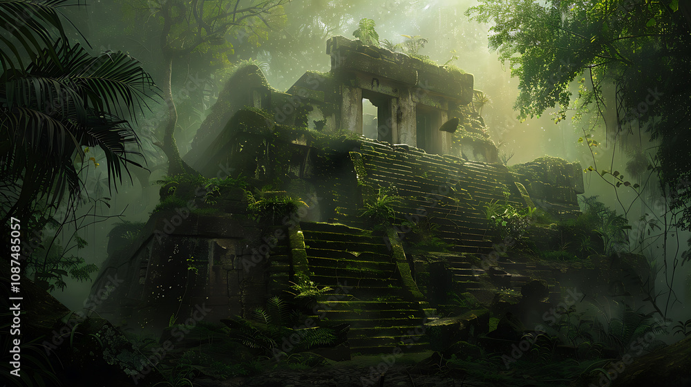 A Mysterious Ancient Ruin Hidden Deep in the Jungle, Overgrown with ...