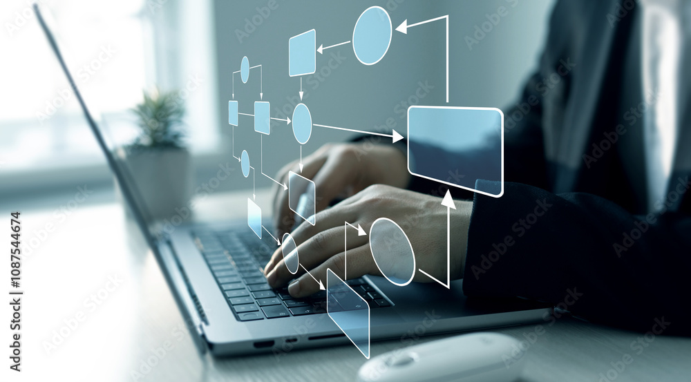 Scheme hierarchy management of corporate. Digital technology of business process and workflow ...