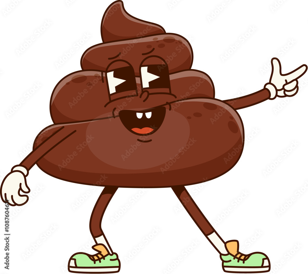 Vetor Cartoon poop emoji, happy toilet shit emoticon, funny poo ...