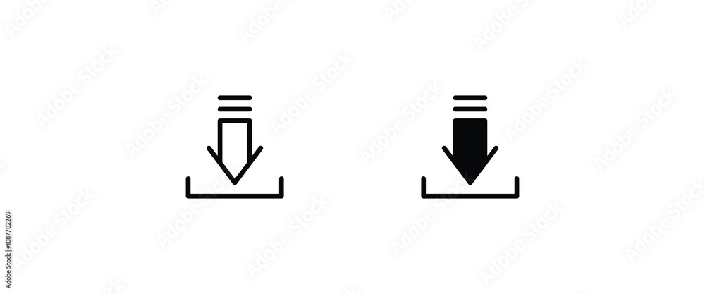 Download arrow vector icon. install. down Upload Load line and flat ...