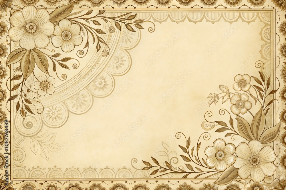 Elegant Victorian paper style background with blank space for text in ...
