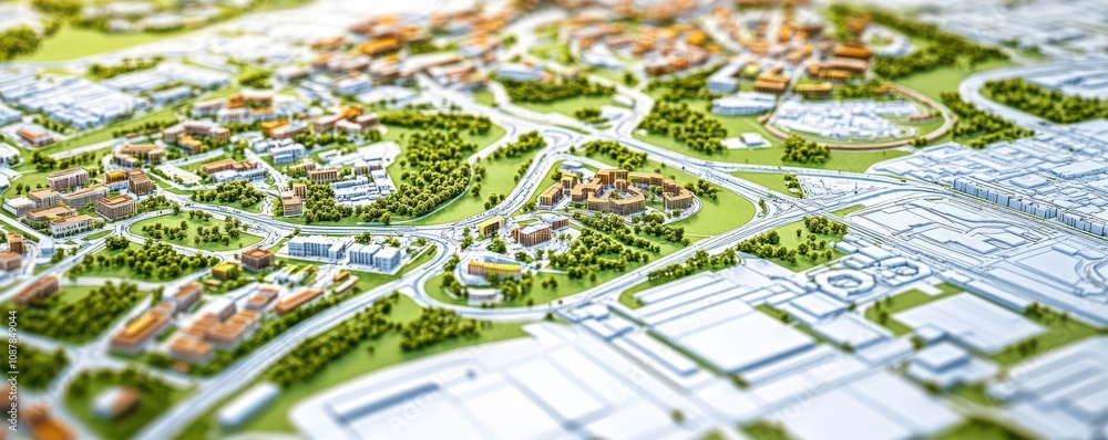 A civil engineering project planning layout featuring largescale urban ...