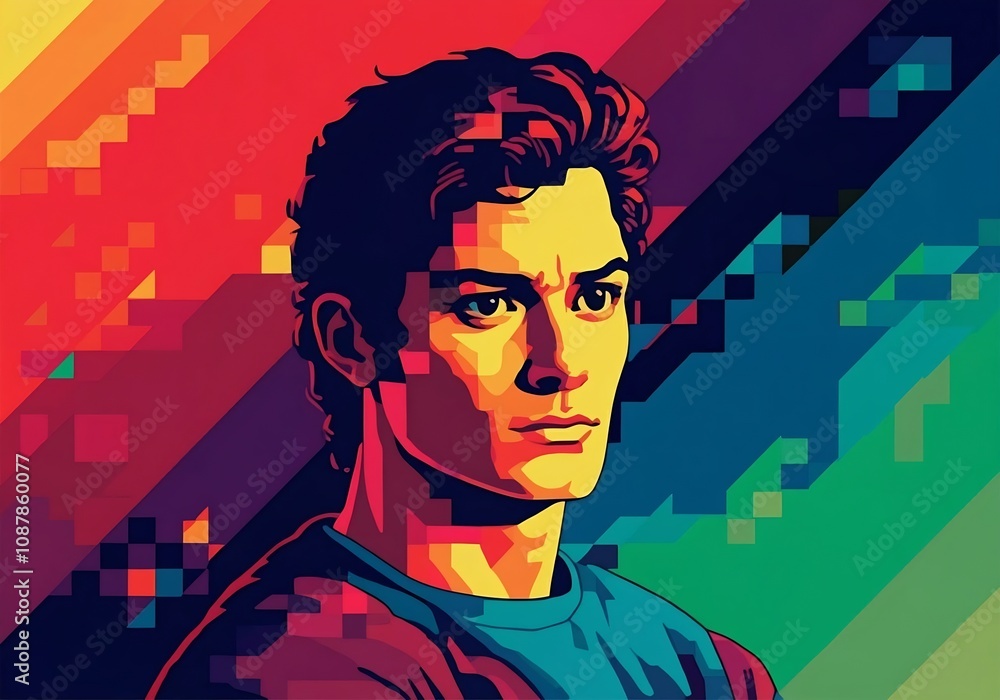 Colorful mosaic pixel art texture. Vintage retro vector illustration ...