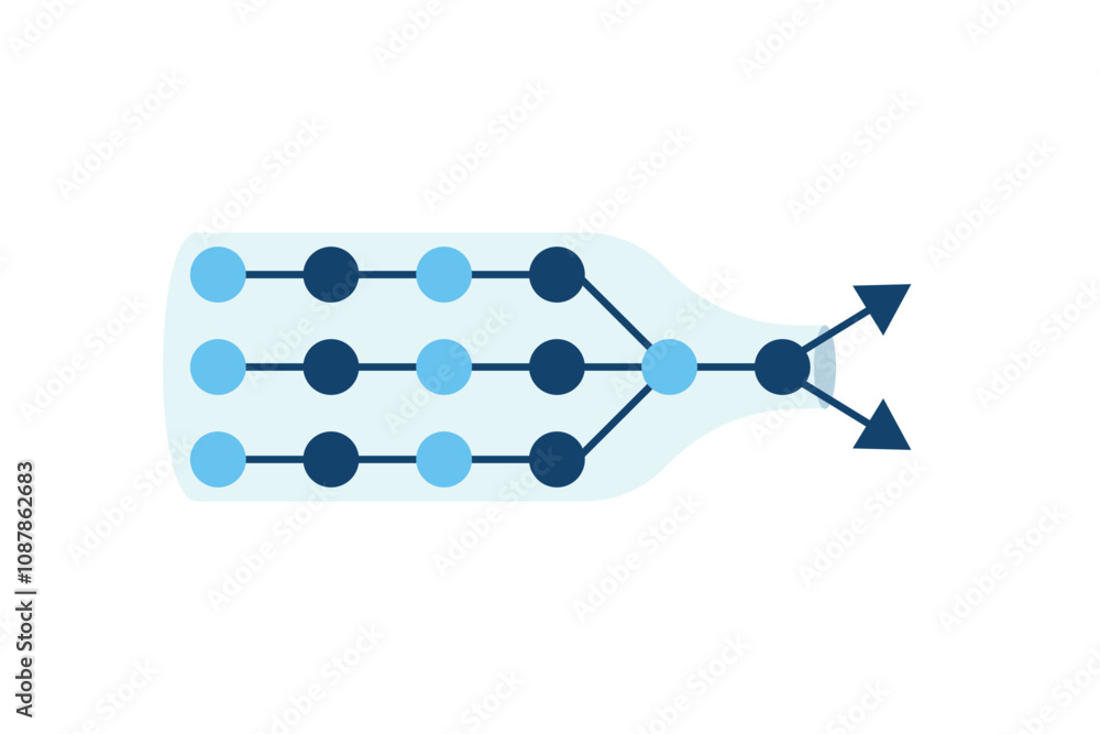 Bottleneck diagram icon Clipart image isolated on white background ...