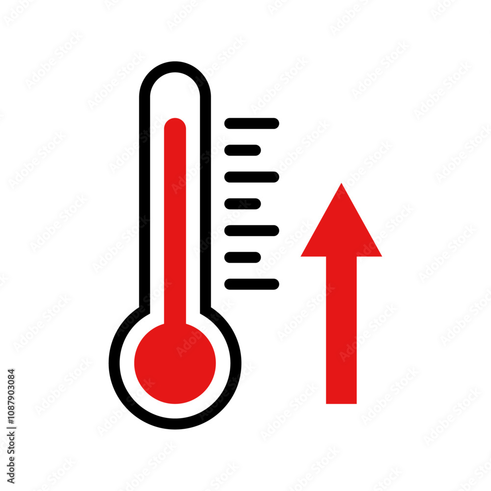 Thermometer temperature up icon Stock Vector | Adobe Stock