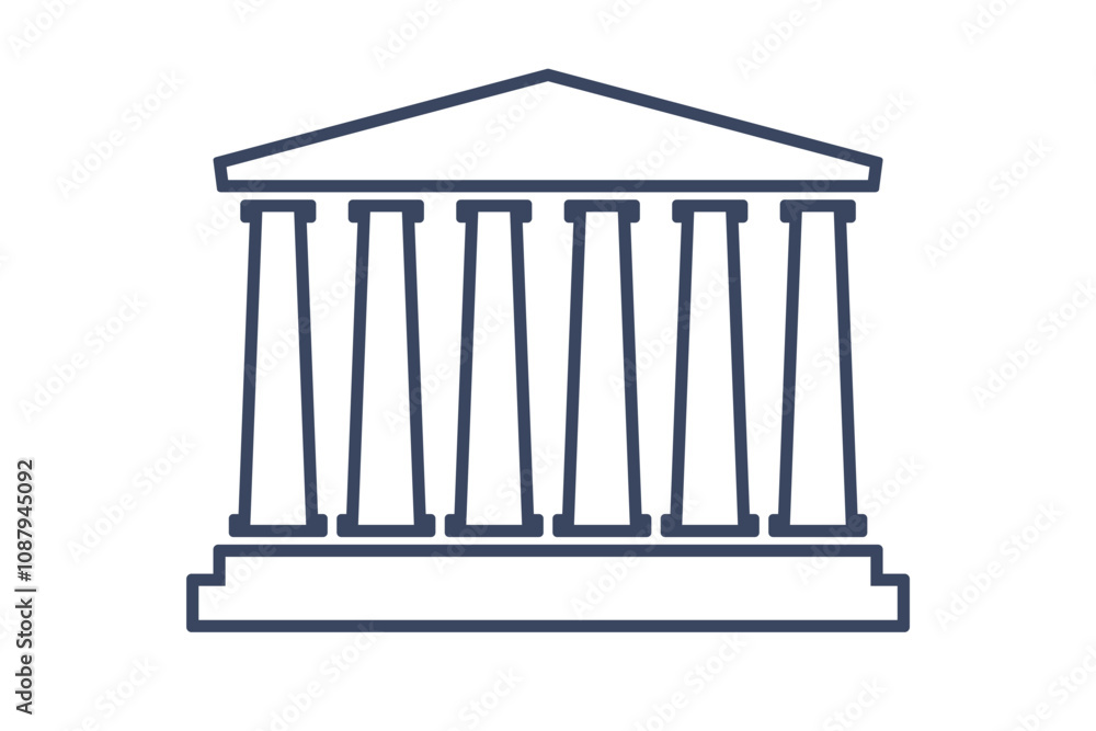 Six pillars outline diagram Clipart image isolated on white background ...