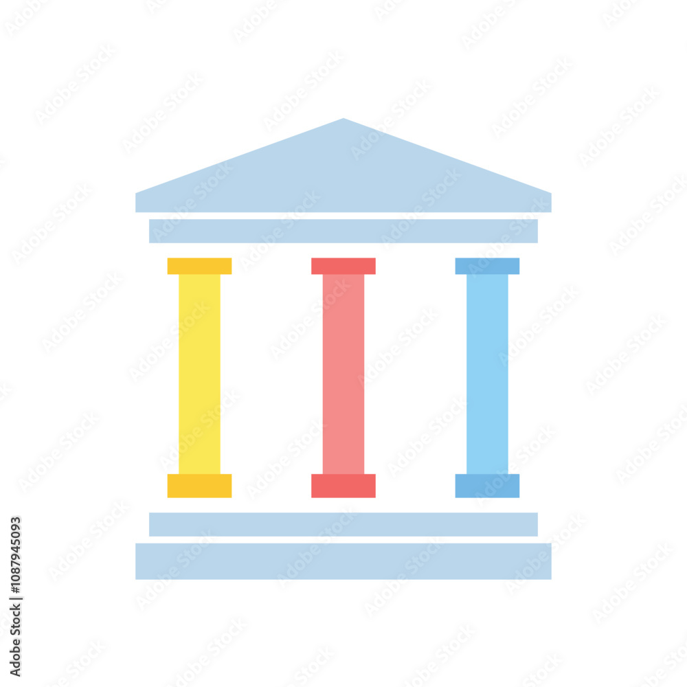 Three pillars diagram Clipart image isolated on white background. Stock ...