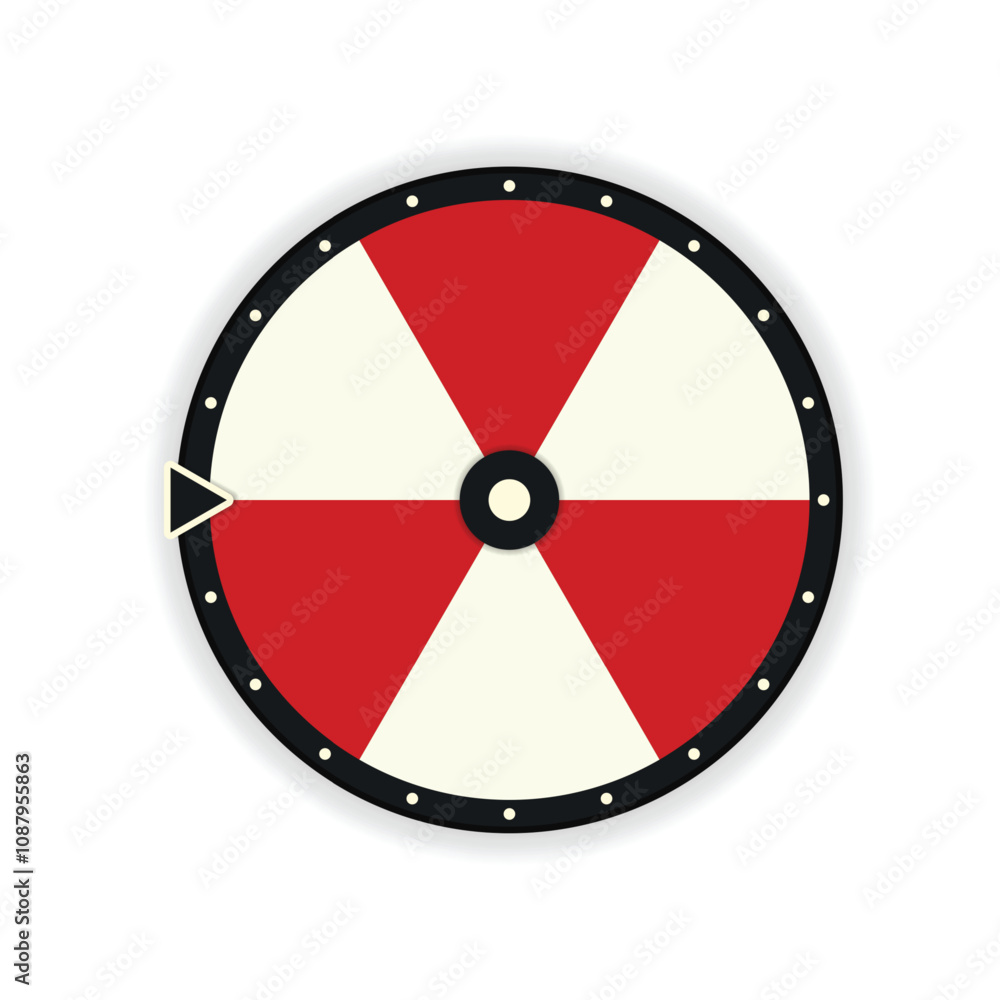6 section blank wheel of fortune icon. Clipart image isolated on white ...