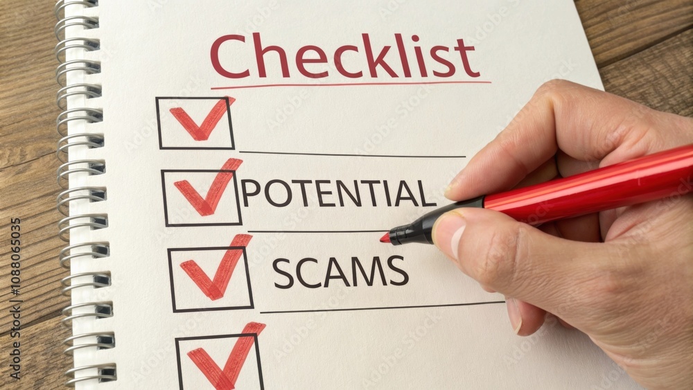 Red Flags in a Checklist A checklist with several items marked with red ...