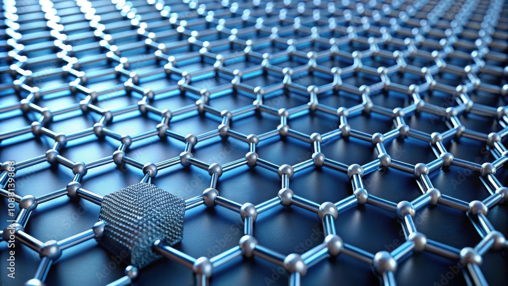 Hexagon Layers Of Graphene Stacked In A Rendering Graphene Layering