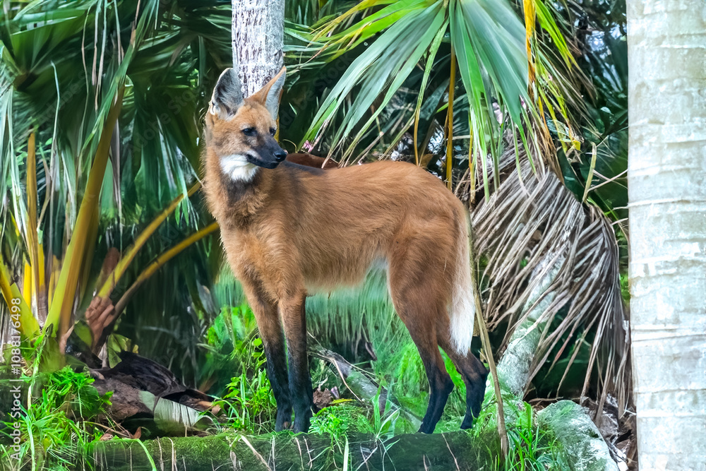 Wild Guará wolf (Chrysocyon brachyurus) one of the rarest wolves in the ...