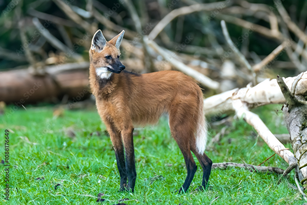 Wild Guará wolf (Chrysocyon brachyurus) one of the rarest wolves in the ...