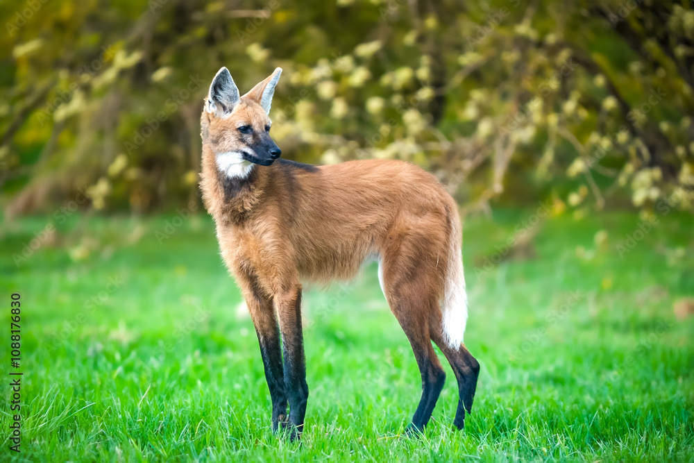 Wild Guará wolf (Chrysocyon brachyurus) one of the rarest wolves in the ...