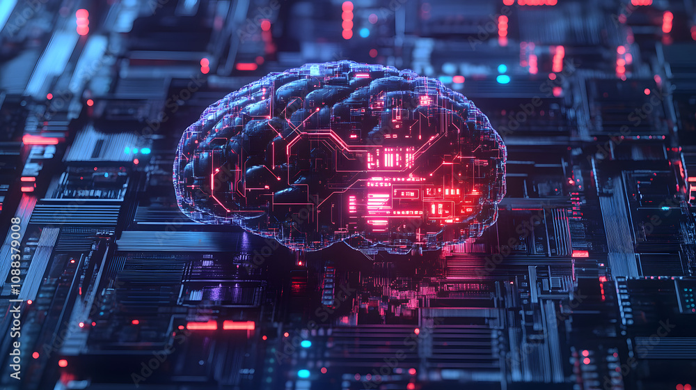 Neural circuit and electronic cyber brain in a quantum computing system, concept of artificial ...