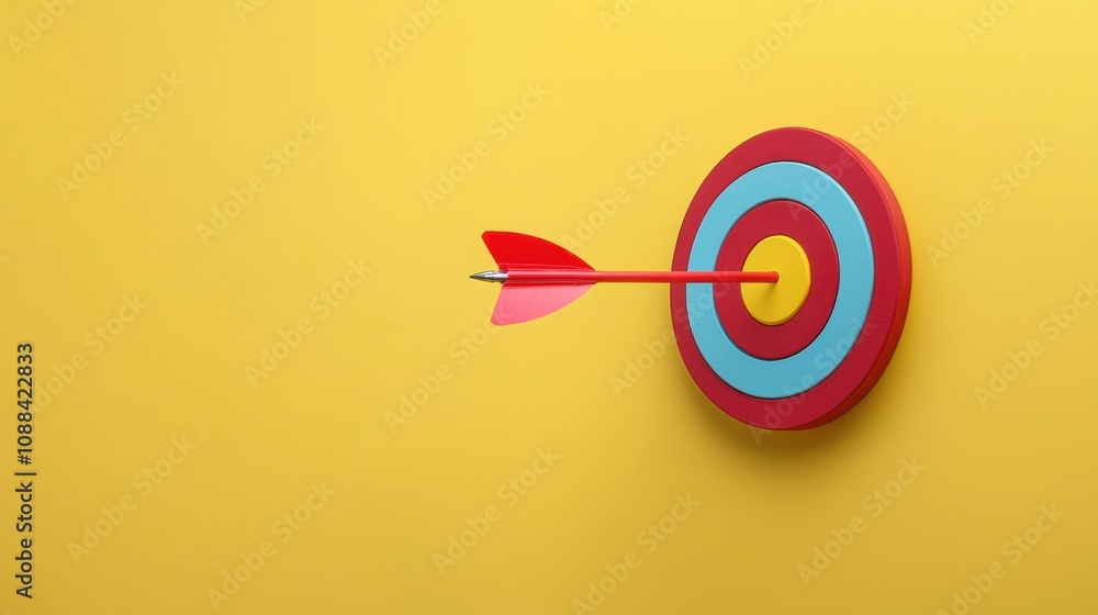 Bullseye Target with Arrow A red arrow hitting the center of a bullseye ...