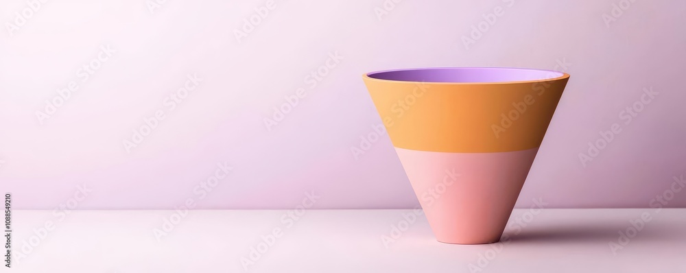 Abstract depiction of a marketing funnel in neon colors, audience ...