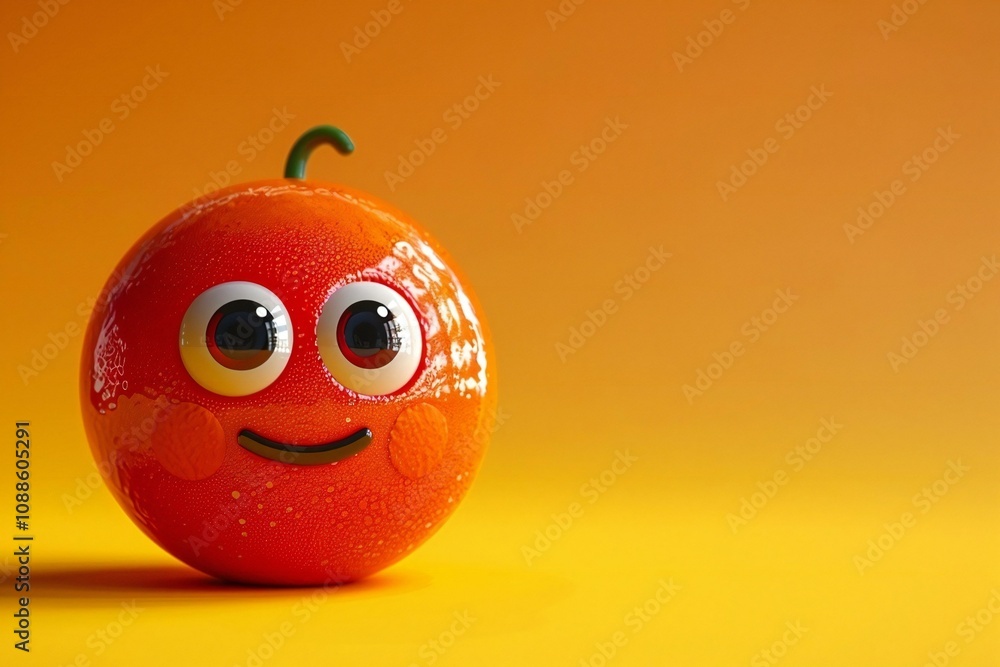 cute googly eyes emoji character isolated on a bright yellow background ...