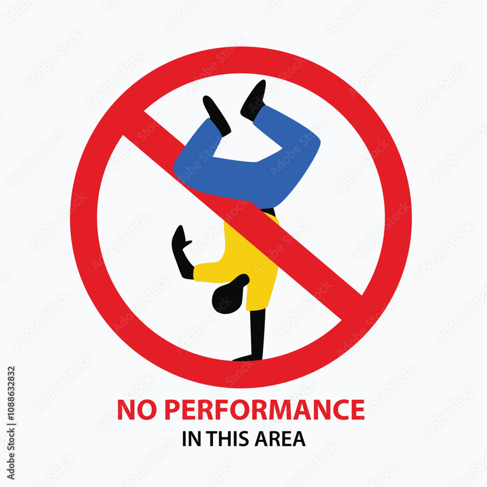 stop sign icon. no dance concept , no performance on bus, train flight ...