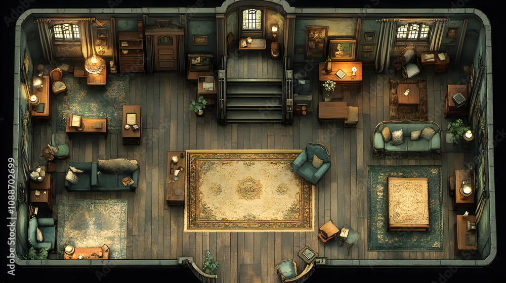 DnD Battlemap The Guest Room Stock Illustration | Adobe Stock