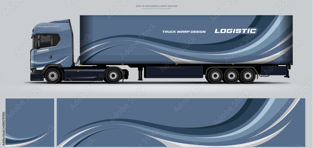 truck trailer livery design template. Truck Cargo delivering vehicle ...