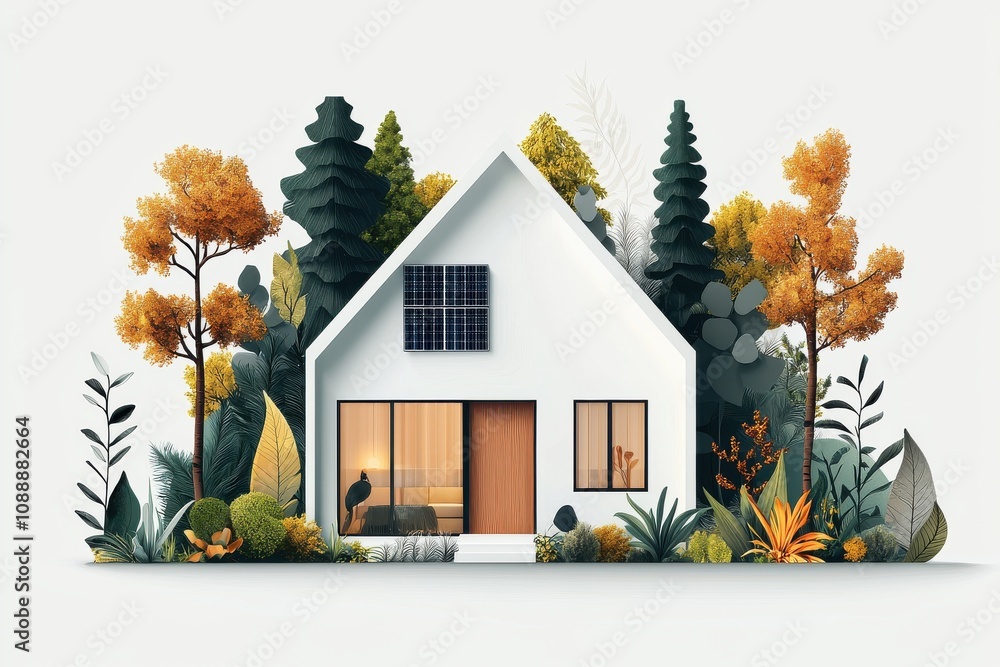 Innovative eco-friendly solar-powered building urban setting conceptual ...