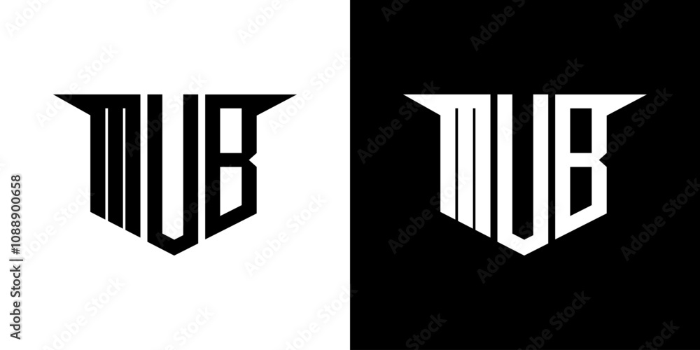 MUB letter logo design with white background in illustrator, vector ...