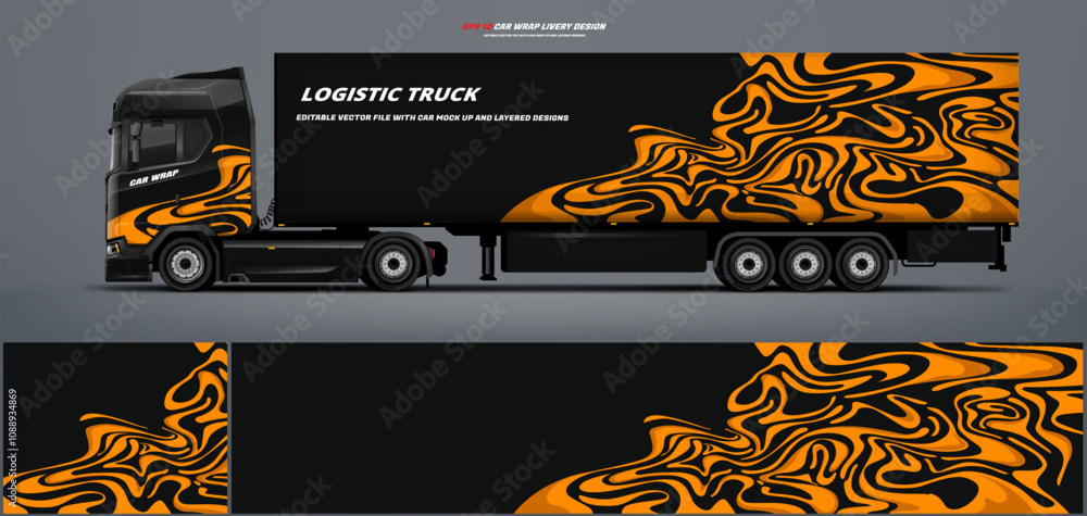 truck trailer livery design template. Truck Cargo delivering vehicle ...