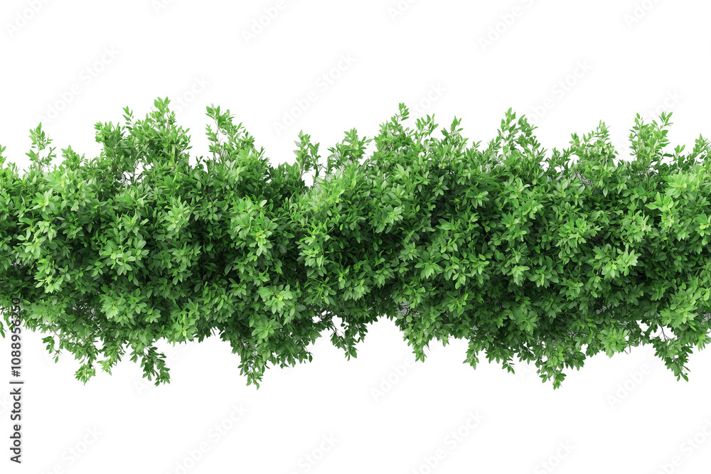 Top view of a hedge row isolated or on white background 3d render png ...