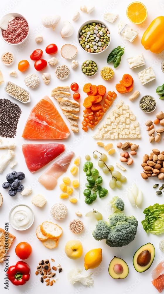 Balanced Nutrition Guide styled as a circular infographic chart ...