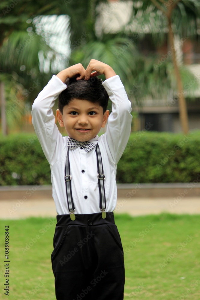 cute little boy forming heart shape from his hands. adorable 4 year old ...