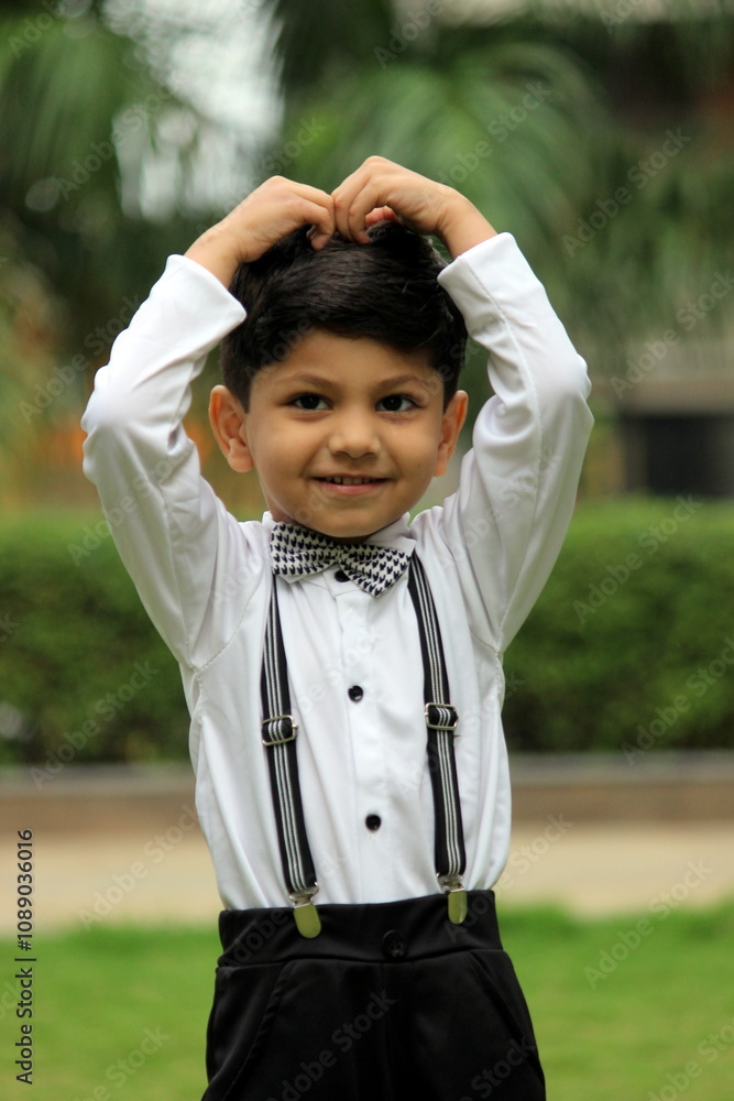 cute little boy forming heart shape from his hands. adorable 4 year old ...