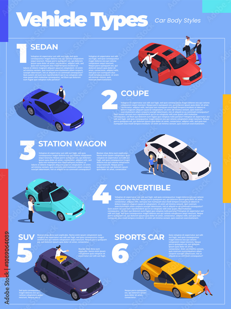 Infographic of Vehicle Types and Car Body Styles Stock Illustration ...