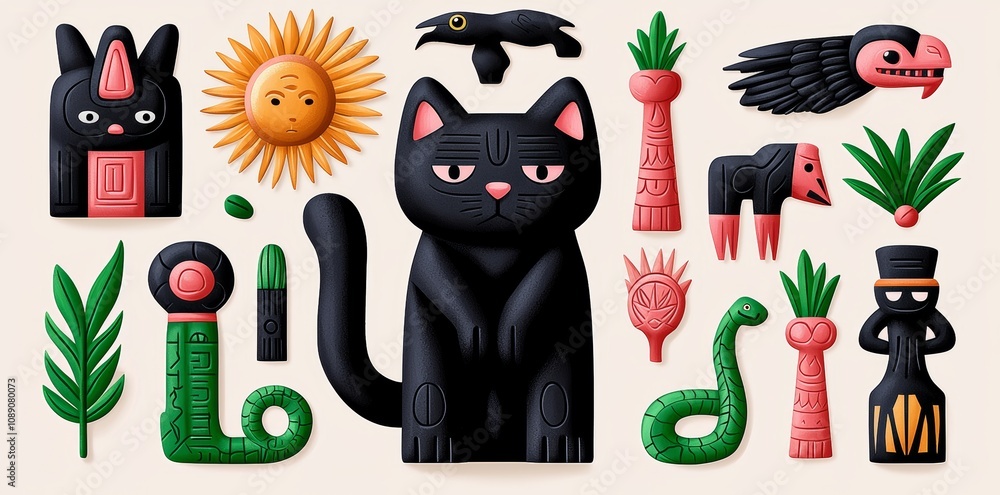 Tattoo design with Mayan and Aztec patterns. Mesoamerican tribal styles ...