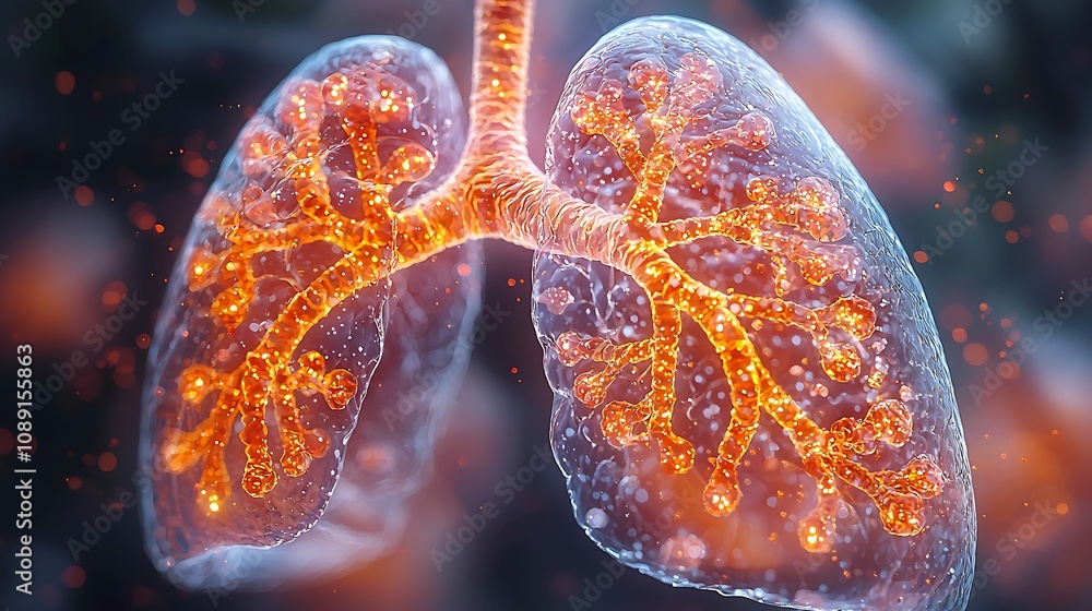 Lungs Anatomy Respiratory System Alveoli Bronchi D Medical Illustration ...