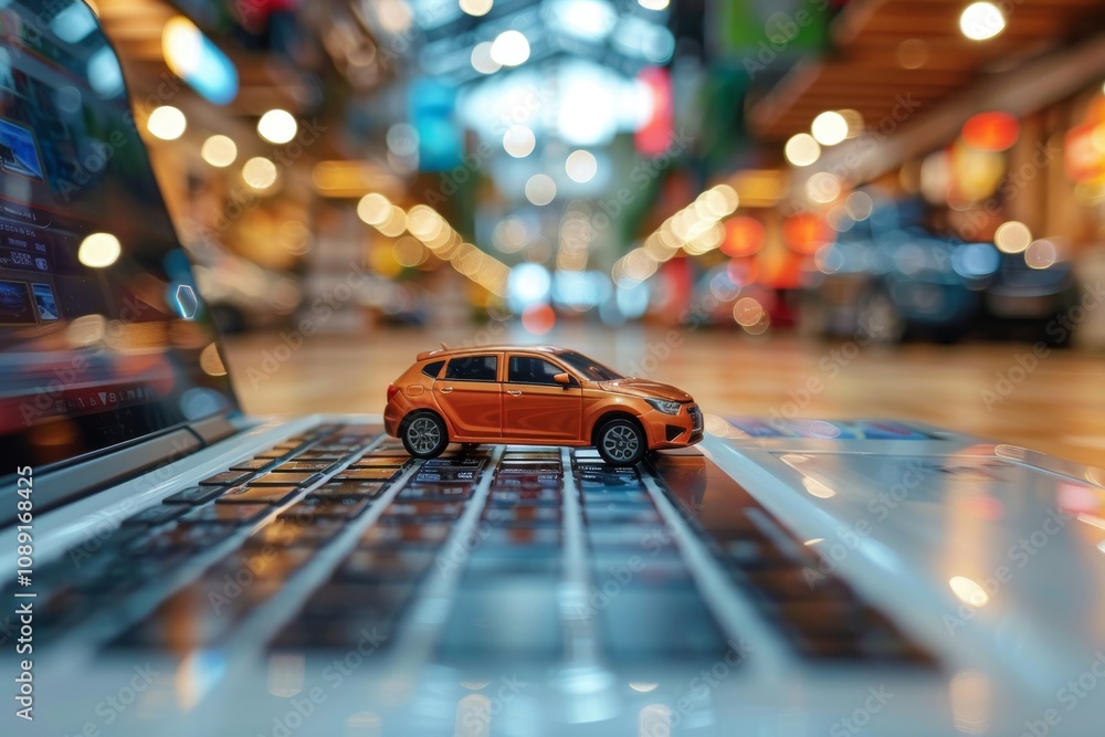 laptop displaying a sleek car sales website, with a focus on featured ...