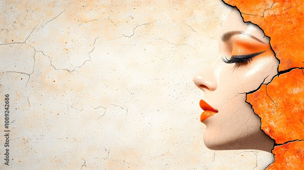 Artistic expression of beauty and resilience abstract setting digital ...