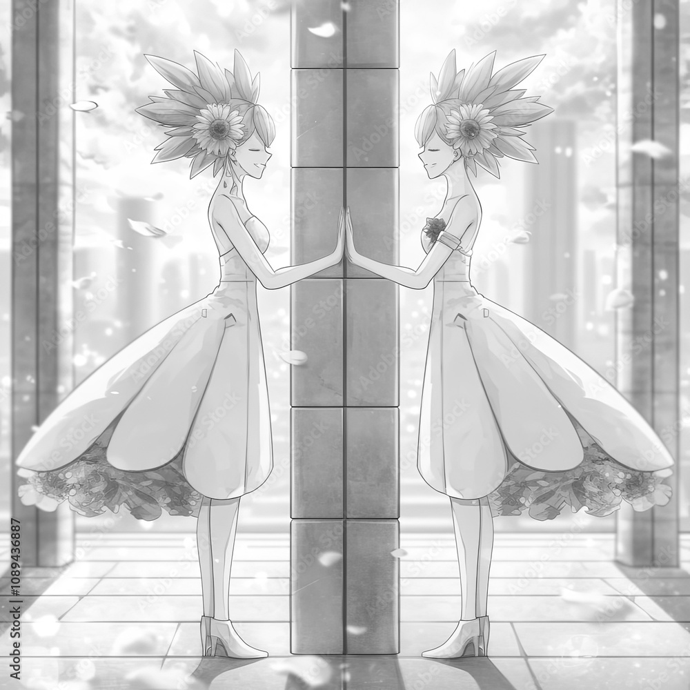 Stock-Illustration „An epic battle between two powerful wizards, anime ...