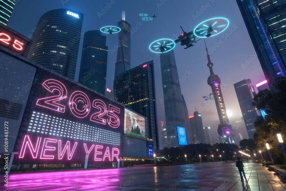 city skyline of Happy New Year 2025 Designs. Elegant and beautiful ...