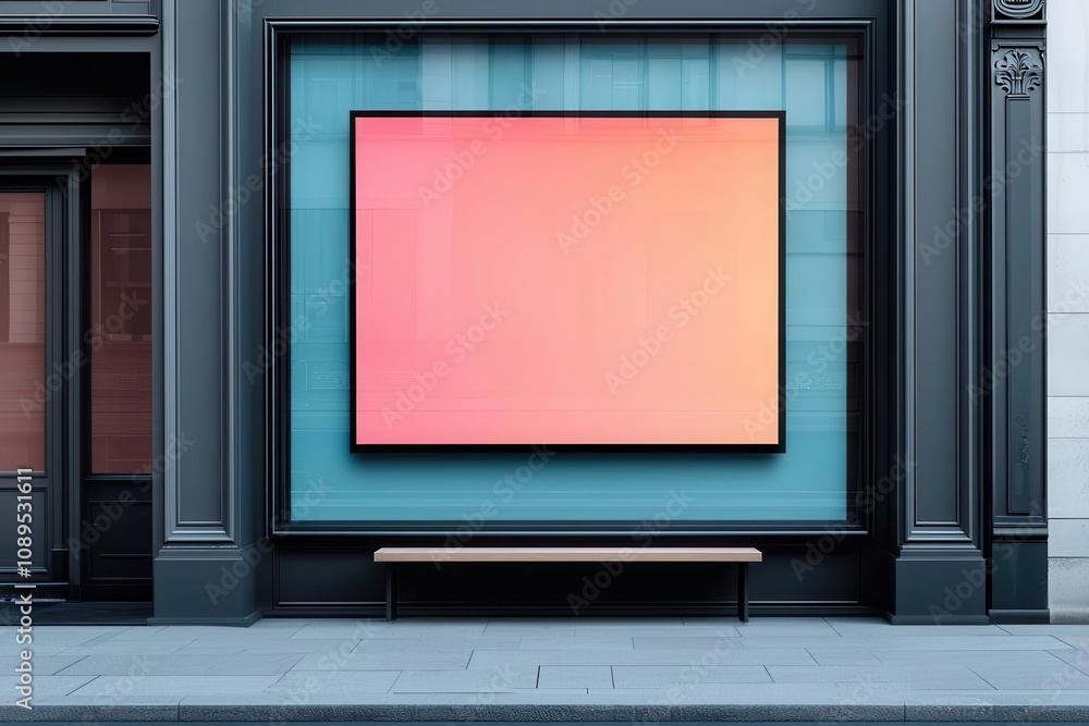 mockup template. LED sign advertising template mockup on a storefront ...