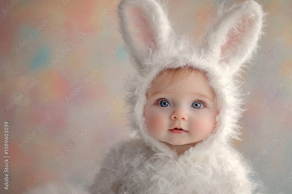 Adorable baby dressed as a white rabbit for a cosplay photoshoot ...