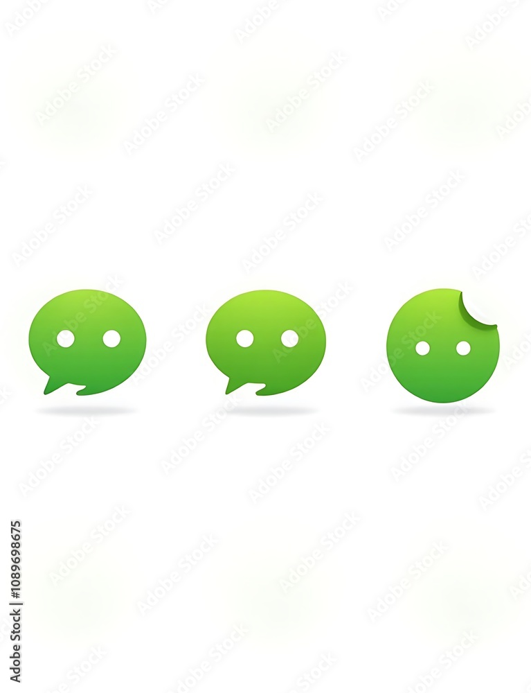 Customizable WeChat logo designs with various shapes, fill colors, and ...